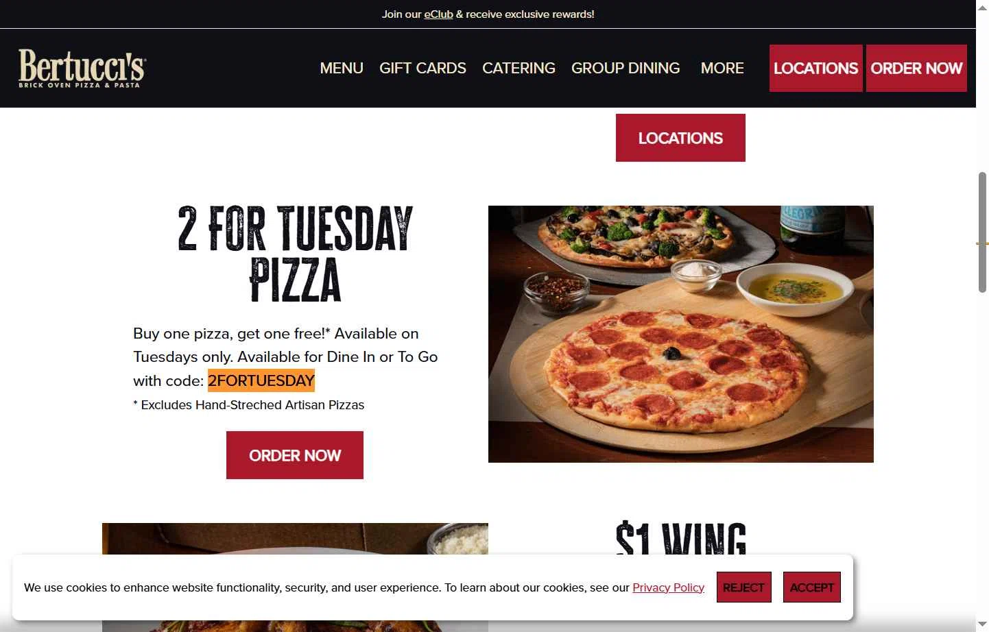 Bertucci's Promo Codes - $15 Off (3 Verified) Nov 2025