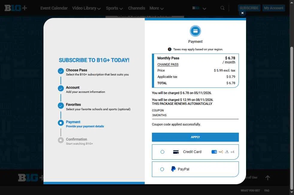 Big Ten Plus Promo Codes - 50% Off (3 Verified) May 2026