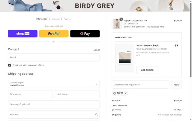 Birdy Grey Promo Codes (2 Verified) - 20% Off Jun 2025