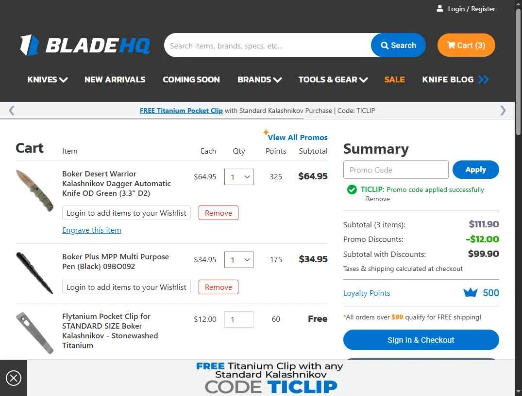 Blade HQ Promo Codes (3 Verified) + Free Ship Nov 2025