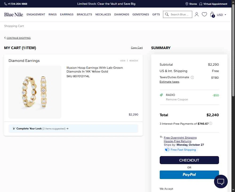 Blue Nile Promo Codes - $50 Off (7 Verified) Nov 2025