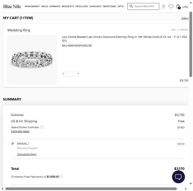 Blue Nile Promo Codes - $10 Off (7 Verified) Oct 2025