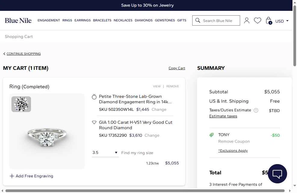 Blue Nile Promo Codes - $10 Off (7 Verified) Oct 2025