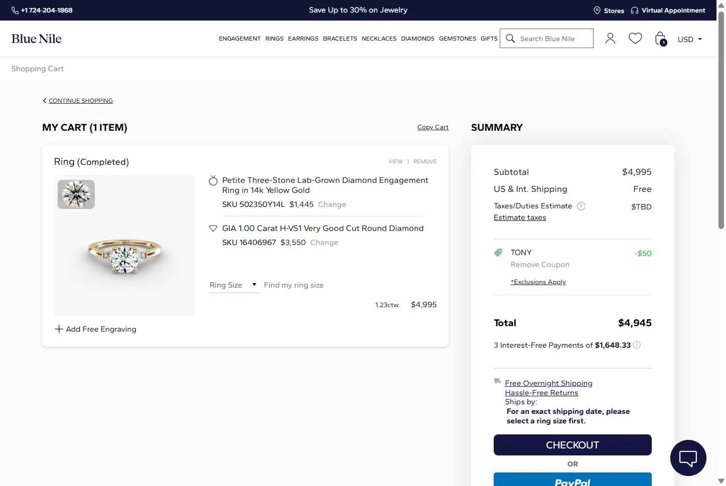 Blue Nile Promo Codes - $50 Off (7 Verified) Nov 2025