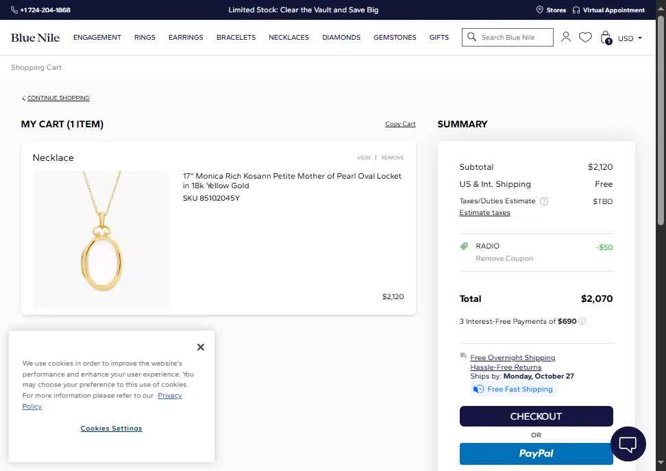 Blue Nile Promo Codes - $50 Off (7 Verified) Nov 2025