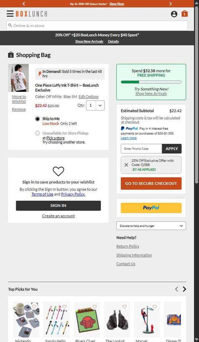 BoxLunch Discount Codes - 25% Off (1 Verified) Oct 2025