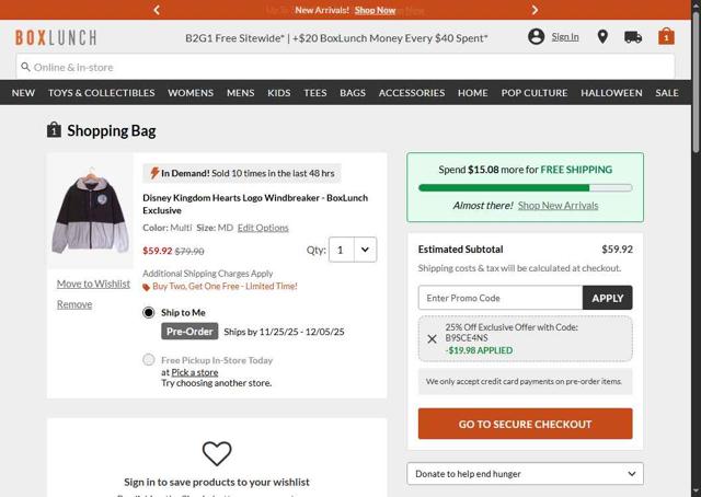 BoxLunch Discount Codes - 25% Off (1 Verified) Oct 2025