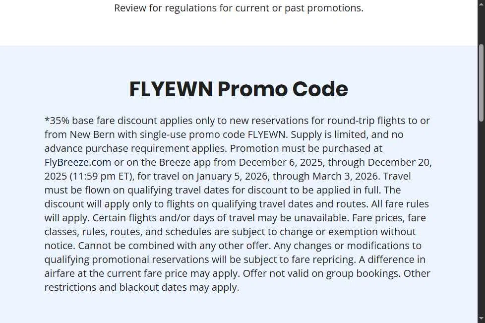 Breeze Airways Promo Code - 40% Off (4 Verified) Dec 2025