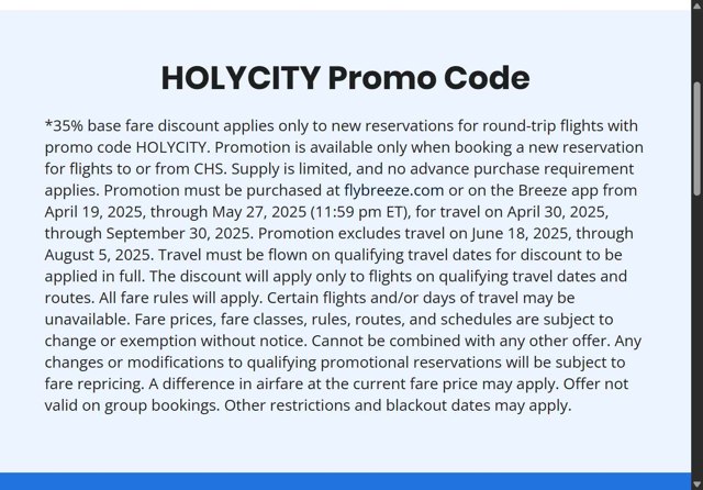 Breeze Airways Promo Codes (2 Verified) - 35% Off Jun 2025