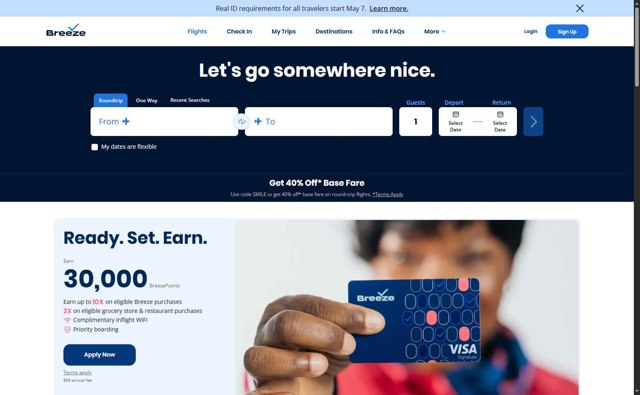 Breeze Airways Promo Codes (1 Verified) - 40% Off May 2025