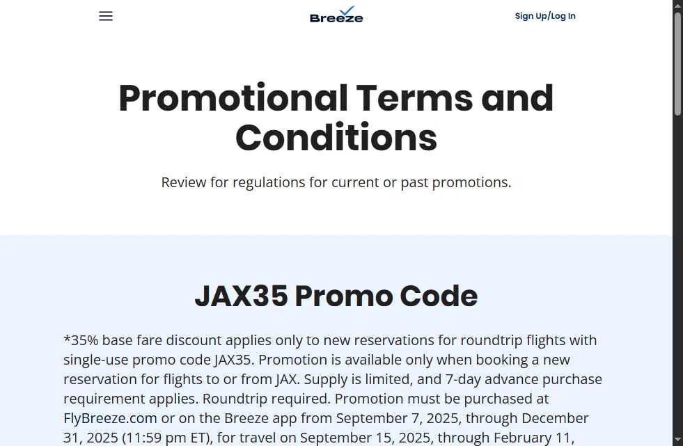 Breeze Airways Promo Code - 40% Off (5 Verified) Dec 2025