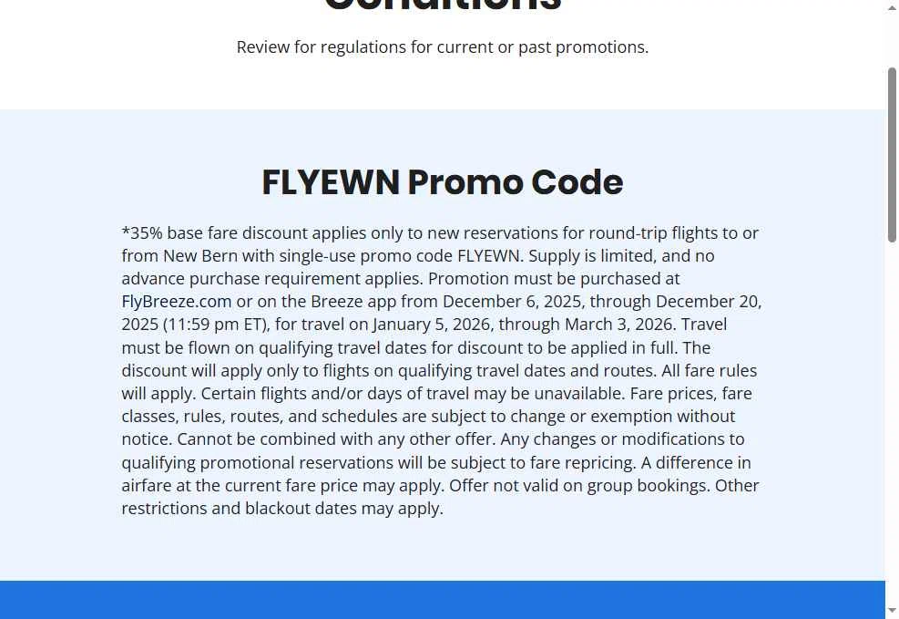 Breeze Airways Promo Code - 40% Off (5 Verified) Dec 2025