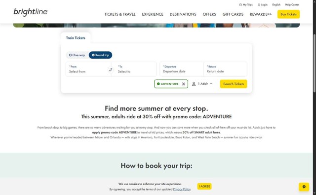 Brightline Trains Promo Code (4 Verified) - 30% Off May 2025