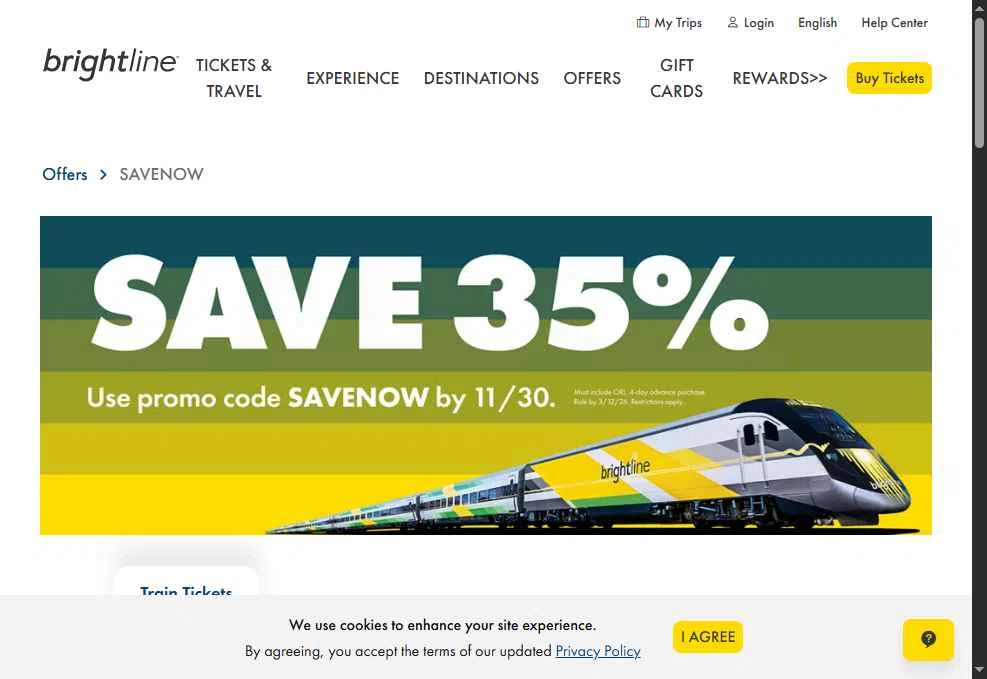 Brightline Trains Promo Code - 15% Off December 2025