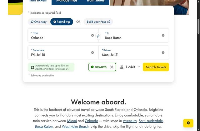 Brightline Trains Promo Code (4 Verified) - 15% Off Jul 2025