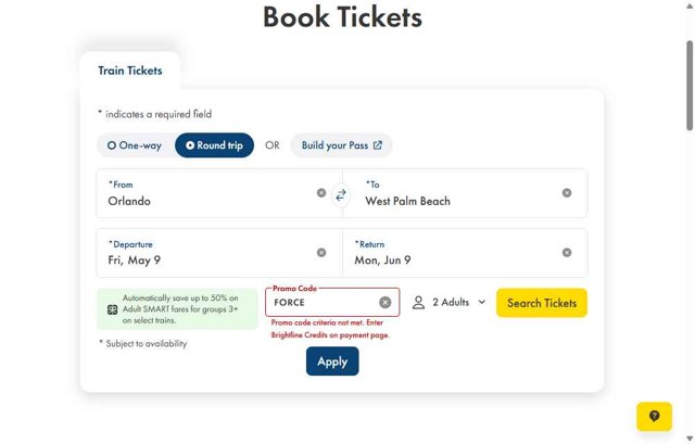 Brightline Trains Promo Code (4 Verified) - 30% Off May 2025