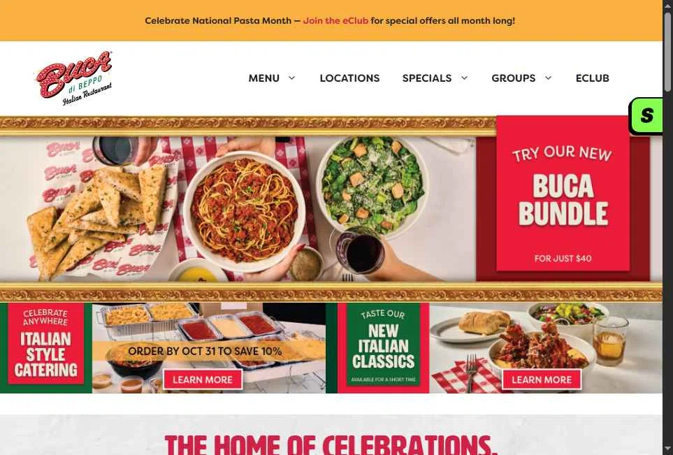 Buca Di Beppo Promo Codes - 10% Off (2 Verified) Nov 2025