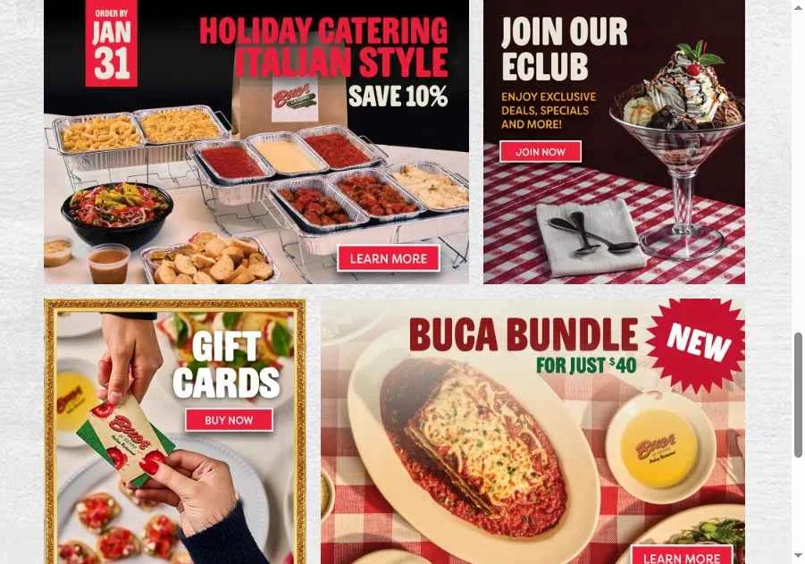 Buca Di Beppo Promo Codes - 10% Off (1 Verified) Mar 2026