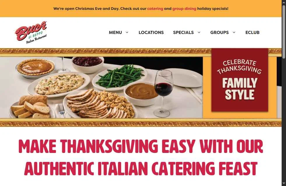 Buca Di Beppo Promo Codes - 10% Off (1 Verified) Dec 2025