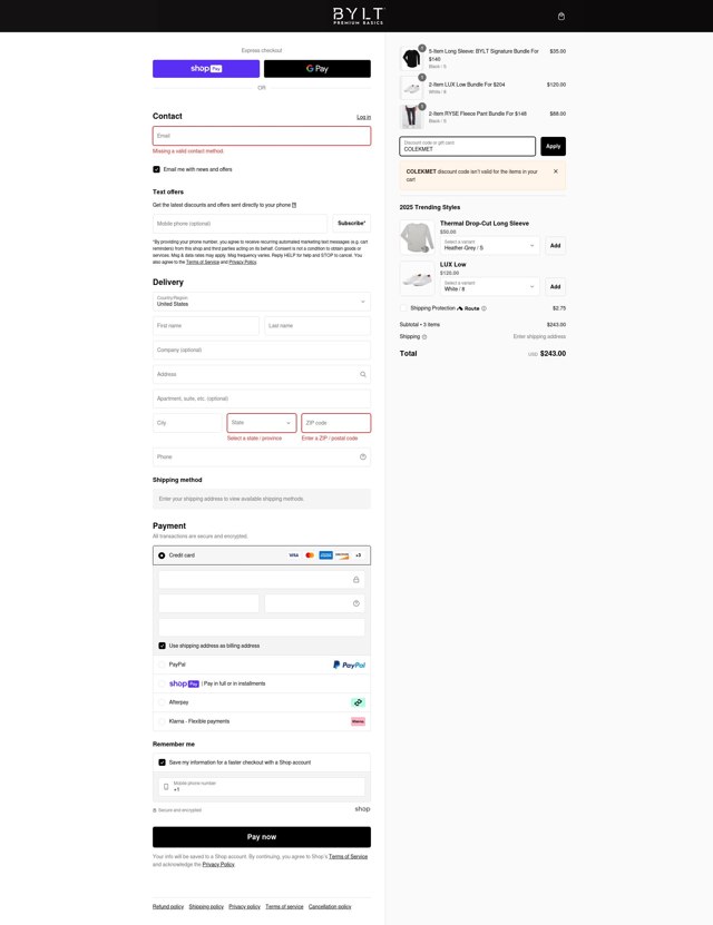 BYLT Basics Coupon Codes (17 Verified) - 25% Off Jan 2025