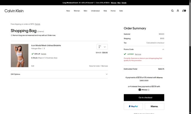 Calvin Klein US Promo Codes - 10% Off Coupons Sep 2025