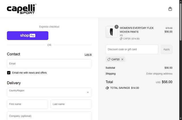 Capelli Sports Coupon Code