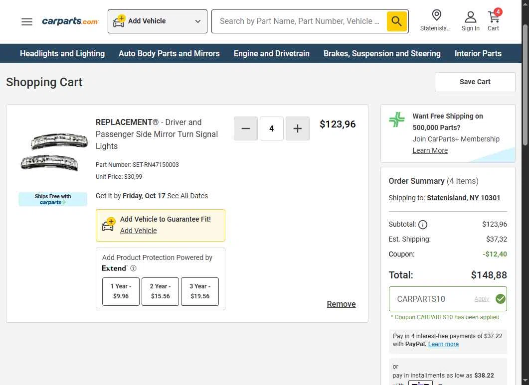 CarParts.com Promo Codes - 10% Off (1 Verified) Dec 2025