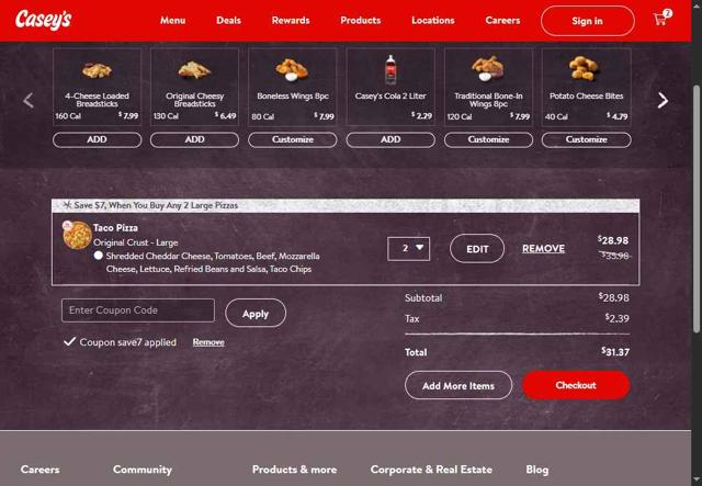 Casey's Promo Codes (4 Verified) - 40% Off w/Code Oct 2025