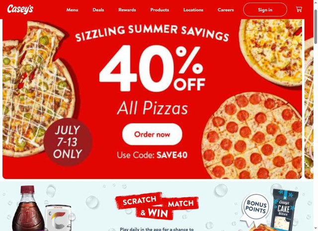 Casey's Promo Codes (4 Verified) - 50% Off w/Code Jul 2025