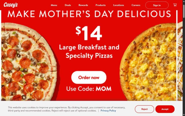 Casey's Promo Codes (2 Verified) - 50% Off w/Code May 2025