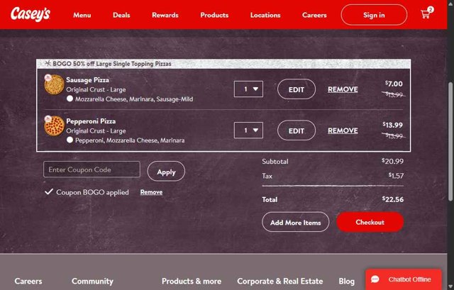 Casey's Promo Codes (6 Verified) - 50% Off w/Code Jul 2025