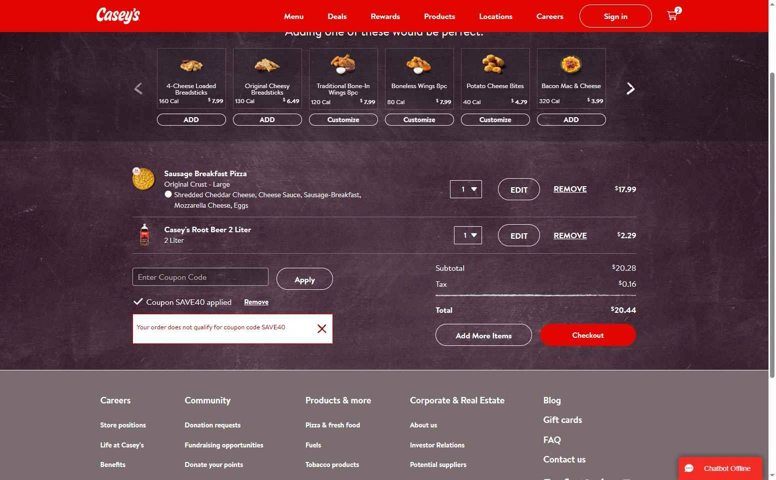 Casey's Promo Codes - $10 Off (4 Verified) Dec 2025