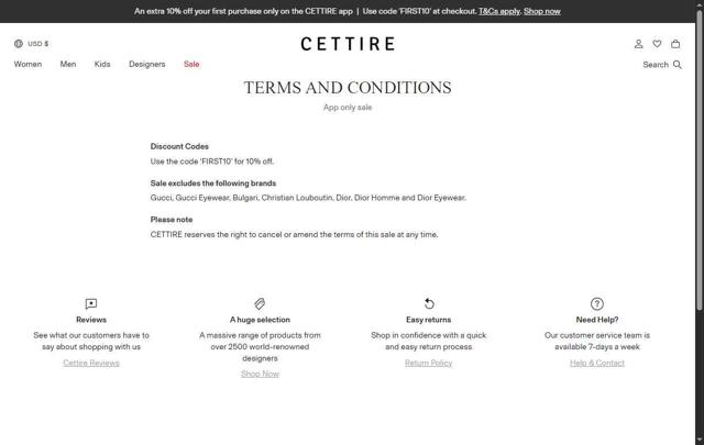 Cettire Promo Codes (2 Verified) - 50% Off Sitewide Sep 2025