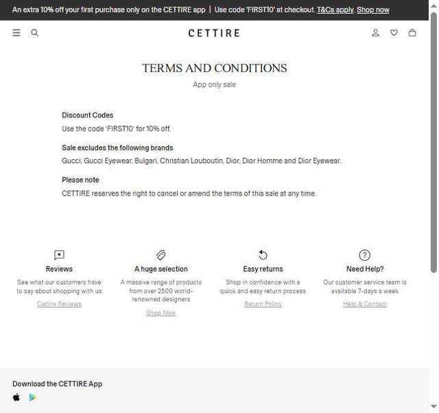 Cettire Promo Codes (1 Verified) - 10% Off Sitewide Sep 2025