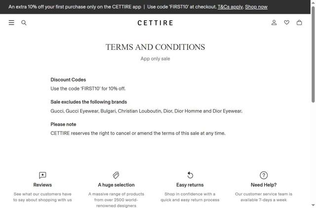 Cettire Promo Codes - 10% Off Coupons Oct 2025