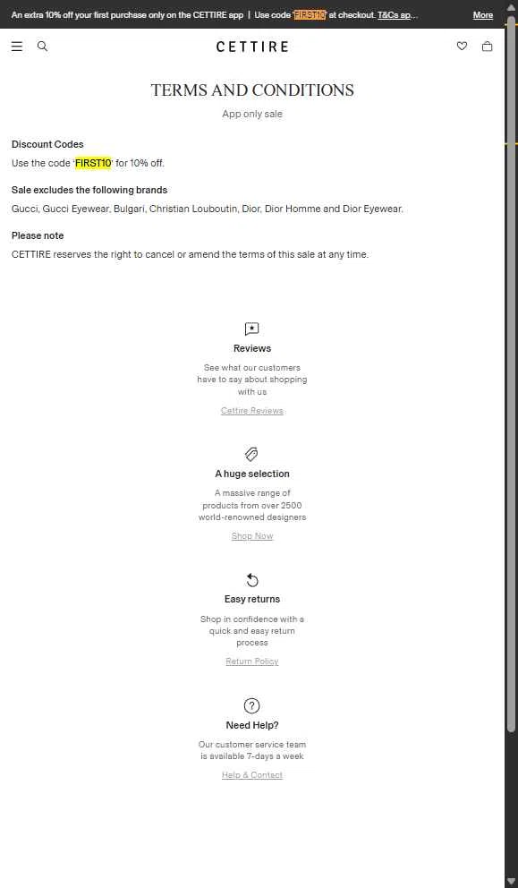 Cettire Promo Codes - 10% Off (2 Verified) Dec 2025