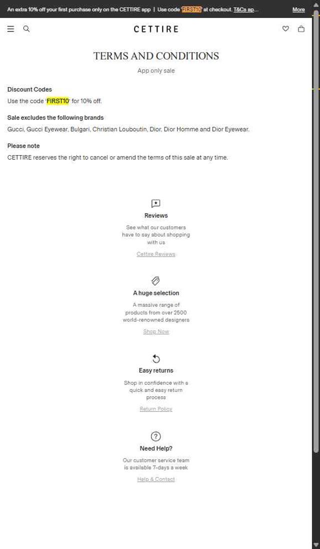 Cettire Promo Codes - 10% Off Coupons Oct 2025