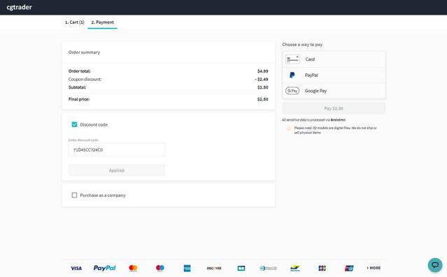 CGTrader Promo Codes (3 Verified) - 50% Off w/Code Sep 2025