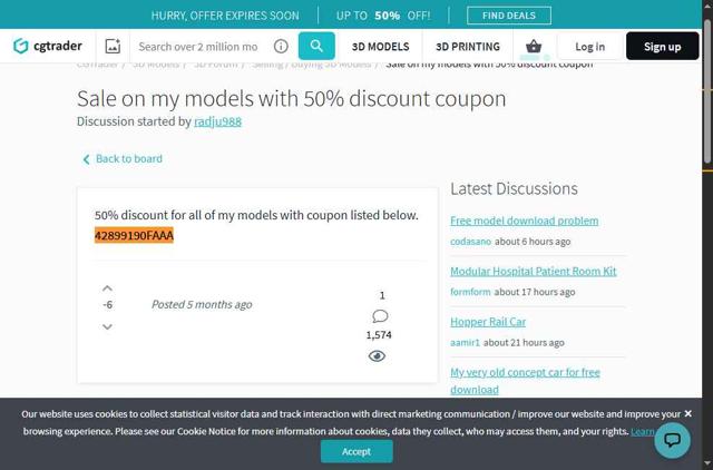 CGTrader Promo Codes (3 Verified) - 50% Off w/Code Sep 2025