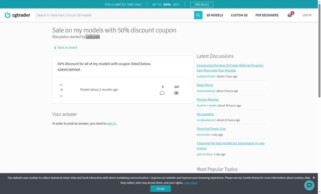 CGTrader Promo Codes (3 Verified) - 50% Off w/Code Jun 2025