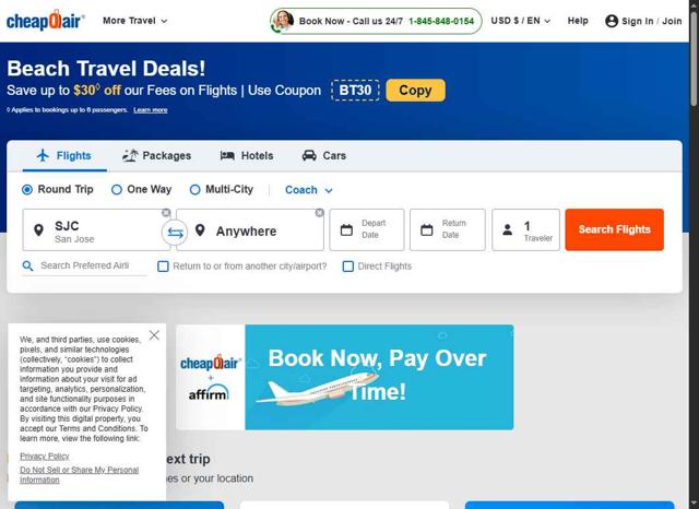 CheapOair Promo Codes - $30 Off (8 Verified) Sep 2025