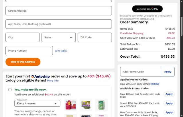 Chewy Promo Codes (7 Verified) - $20 Off Sitewide Aug 2025