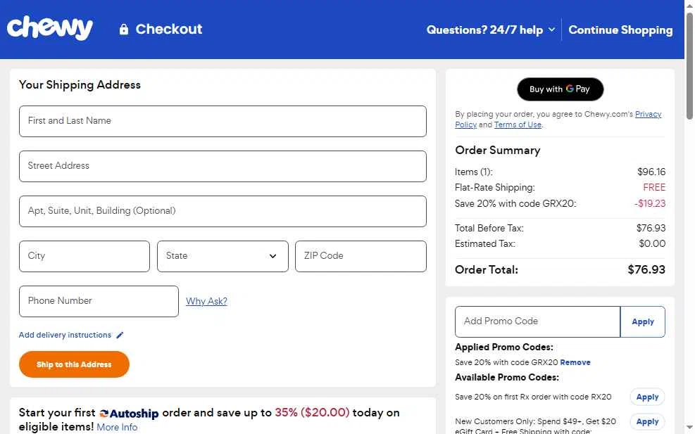Chewy Promo Codes - $20 Off (9 Verified) Mar 2026