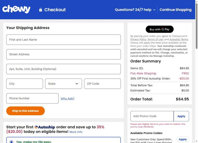 Chewy Promo Codes (9 Verified) - $20 Off Sitewide May 2025