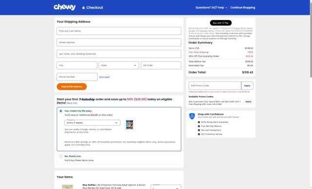 Chewy Promo Codes (9 Verified) - $20 Off Sitewide May 2025