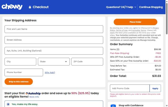 Chewy Promo Codes (9 Verified) - $20 Off Sitewide Aug 2025