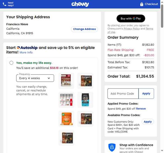 Chewy Promo Codes (9 Verified) - $20 Off Sitewide Jun 2025