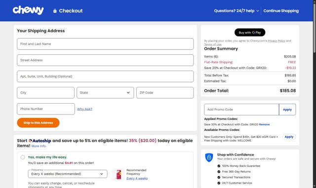 Chewy Promo Codes (6 Verified) - $20 Off Sitewide Aug 2025