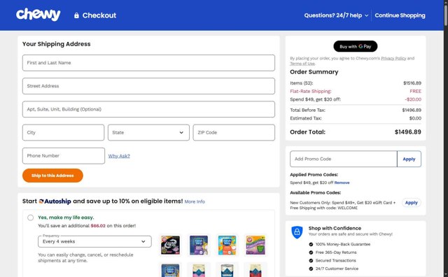Chewy Promo Codes (8 Verified) - $20 Off Sitewide Jul 2025