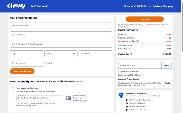 Chewy Promo Codes (9 Verified) - $20 Off Sitewide Aug 2025